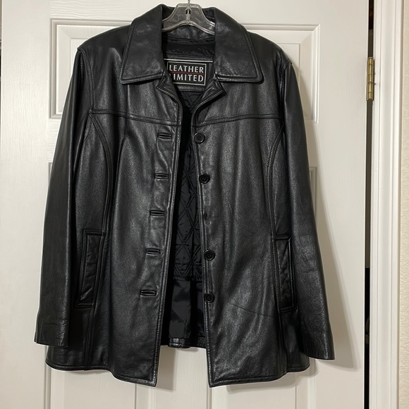 Jackets & Coats | Leather Limited Black Leather Jacket With Lining ...